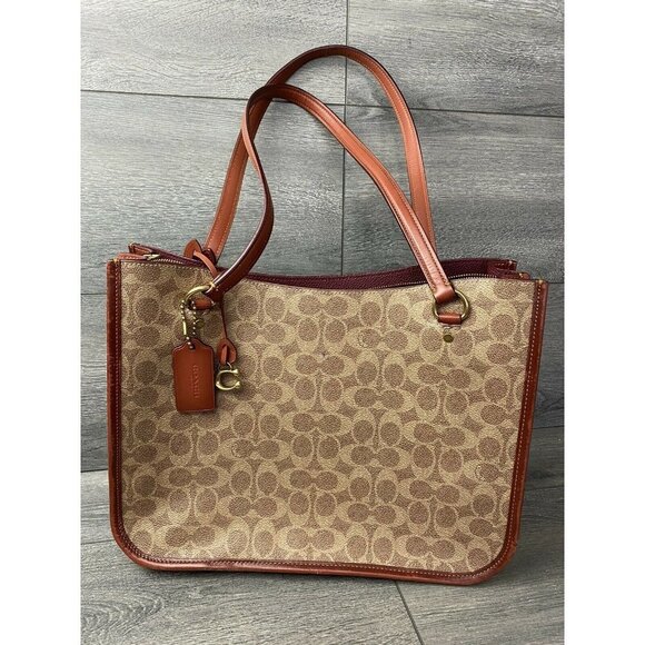 Coach | Bags | Coach Tyler Carryall In Signature Canvas Tanrust ...